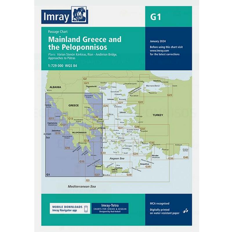 Imray Chart G1 Mainland Greece And The Peloponese - g01 g01 j160224